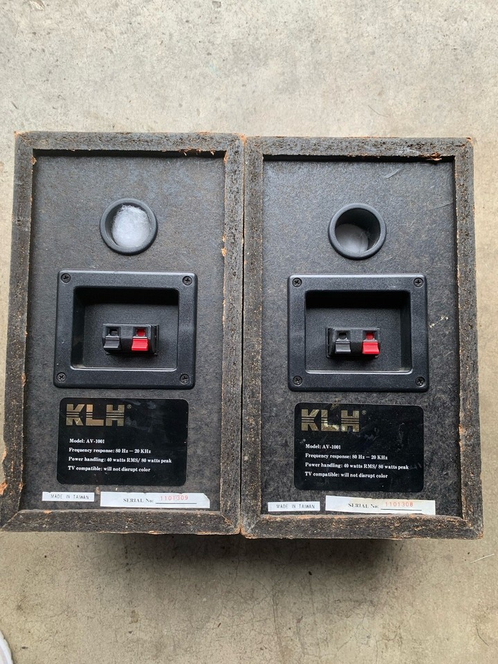 KLH Stereo Bookshelf Speakers Vintage Wooden Cabinet 8" Woofer 2X | eBay