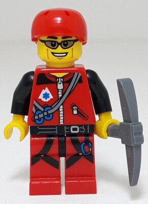 Lego Mountain Climber Minifigure With Ax And Sports Helmet | eBay
