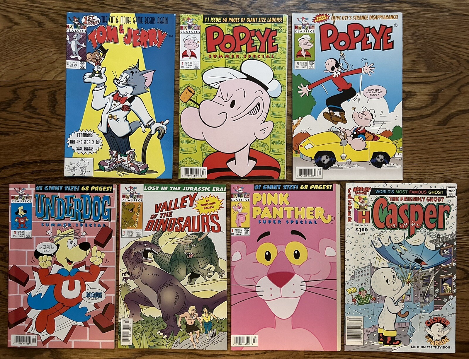 Harvey Rare Newsstand Lot #1 Underdog Popeye Tom & Jerry Casper 1993 ...