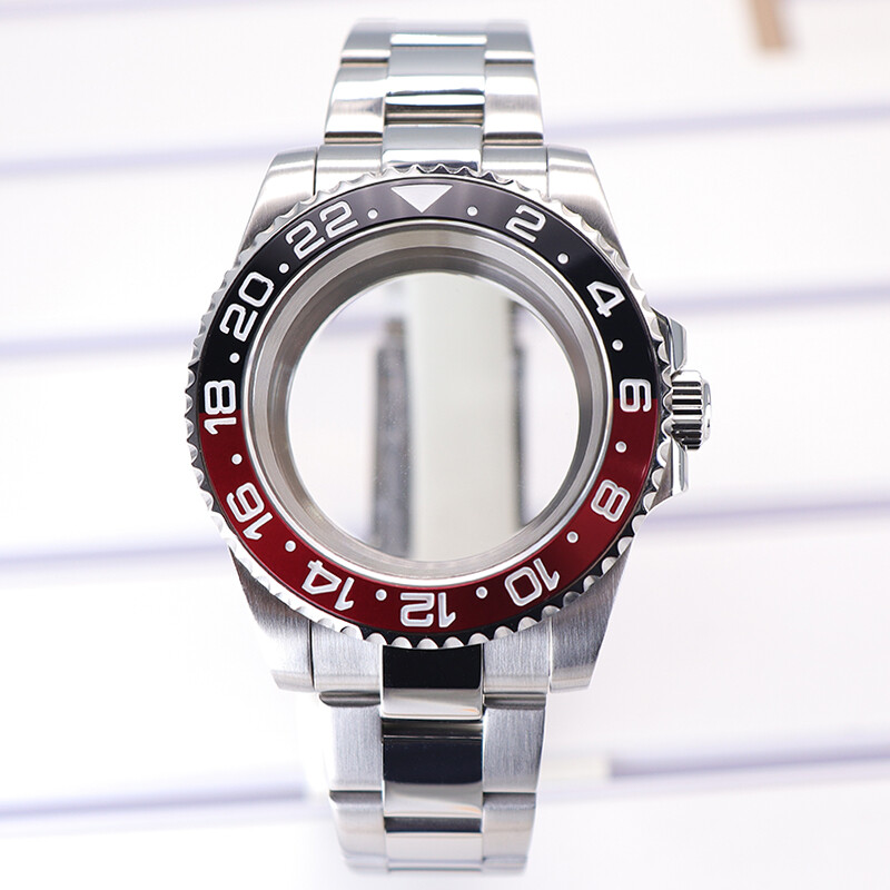 40mm Modified GMT watch case strap Sapphire Glass stainless steel ...