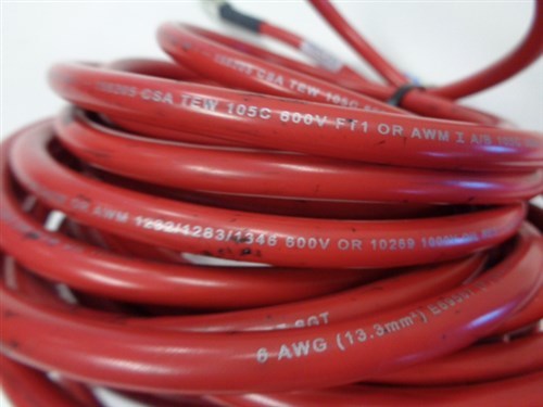 6 AWG GAUGE ELECTRICAL WIRE 1283 / 1232 600V TEW 29' FEET RED MARINE ...