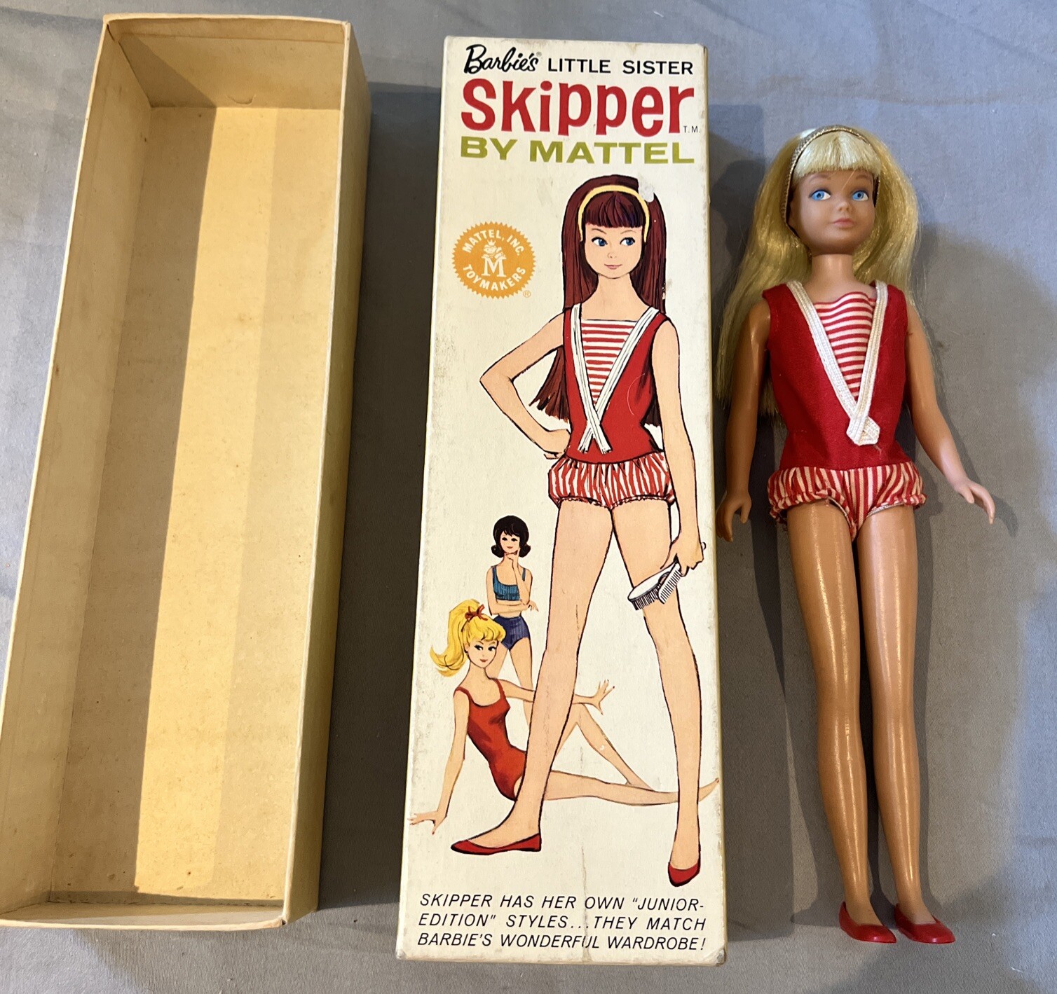 Vintage Mattel 1963 Blonde Skipper Barbie Doll With Original Box And Swimsuit | eBay