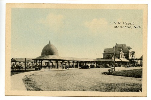 Canada Moncton NB New Brunswick CNR Train Railroad Depot Vintage ...