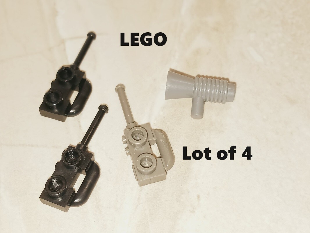 LEGO Walkie Talkie Set Old Gray Black Megaphone Blaster Police Riot ...