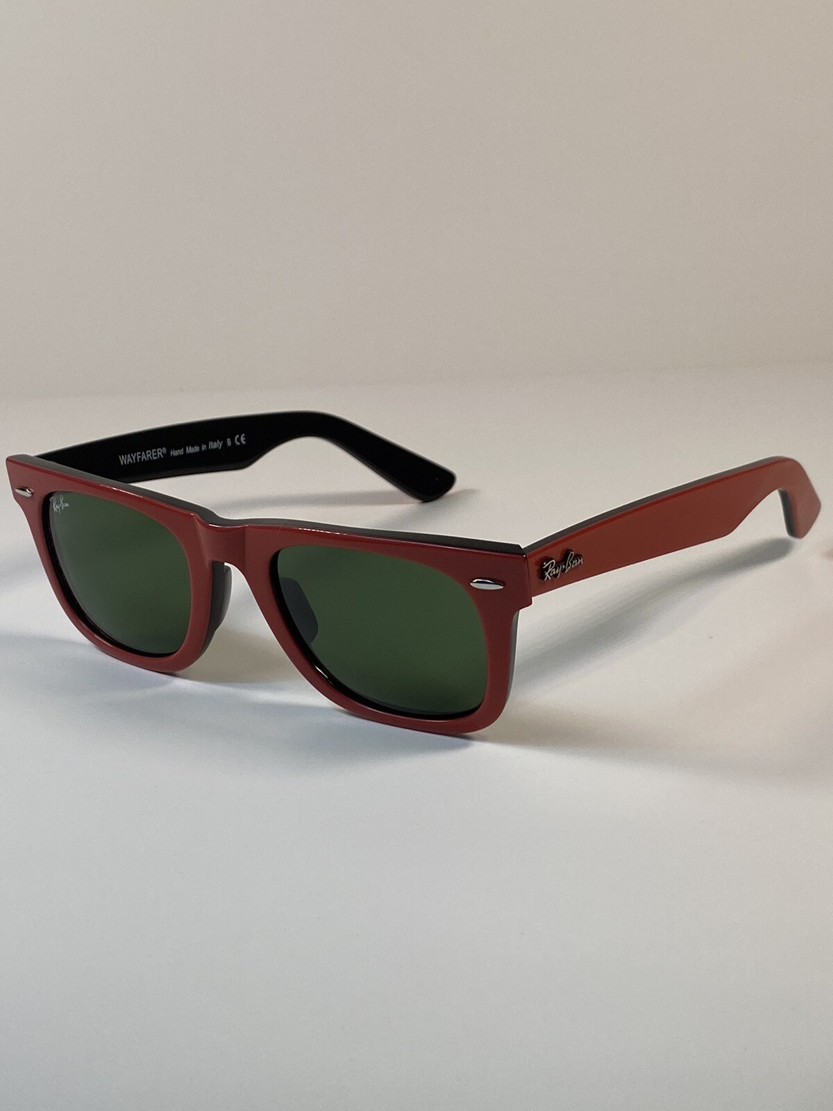 Ray-Ban Wayfarer Red On Black/ Green Lenses Model 2140 955 50mm for ...