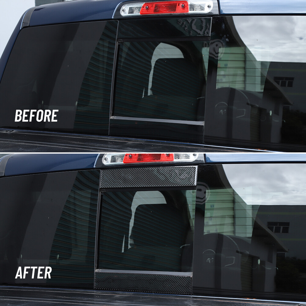 Rear Window Panel Trim Sticker Decal For RAM 1500 2010-2015 Real Carbon ...