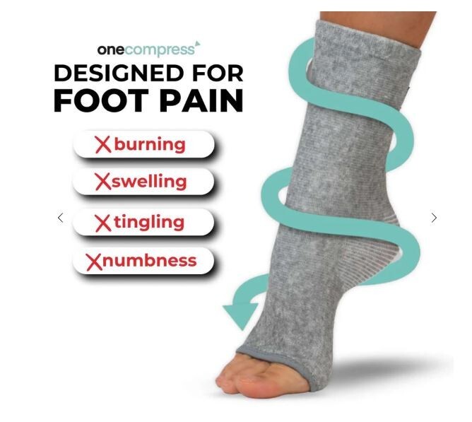 Onecompress Unisex Adult Bamboo Foot Recovery Foot Sleeves Gray 2XL ...