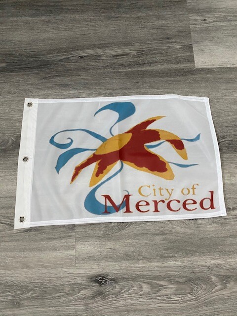 12" x 18" City of El Merced, California Flag 12x18 Banner Brass ...