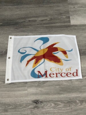 12" x 18" City of El Merced, California Flag 12x18 Banner Brass ...