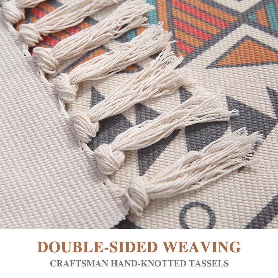 Runner Area Rug for Living Room Macrame Boho Tapestry Tassels Bathroom ...