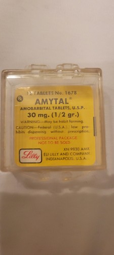 Rare Vintage Eli Lilly Amytal EMPTY pill box used in psychiatric ...