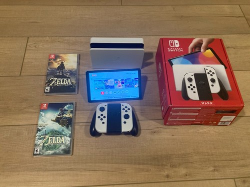 Nintendo Switch OLED Model - 64GB/White - **with Legend of Zelda BOTW ...