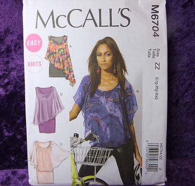 McCall's M6704 Soft Romantic Summer Knit Top or Dress Sewing Pattern Sz ...