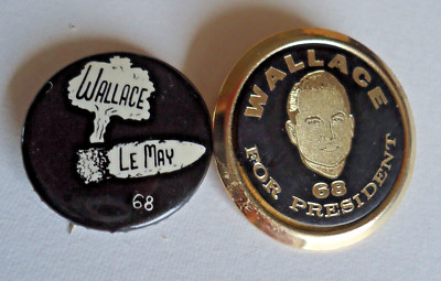 Vintage Campaign Pins Pinback George Wallace / Lemay / Atomic Cloud ...
