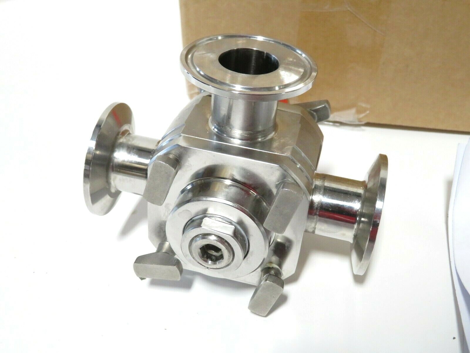 1" Alfa Laval Koltek AH53 Stainless Steel 3-Way Shutter Valve w/ Handle ...