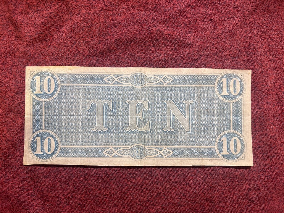 1864 $10 Civil War Confederate Bank Note VF+ | eBay