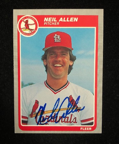 NEIL ALLEN 1985 FLEER AUTOGRAPHED SIGNED AUTO BASEBALL CARD 219 ...