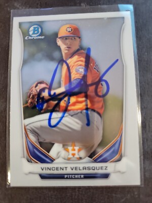 2014 Bowman Chrome Vincent Velasquez RC Rookie Card Signed IP Auto ...