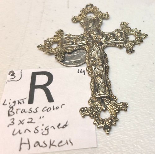 Vtg Mostly Miriam Haskell Cross Necklace Pendant Filigree Jewelry ...