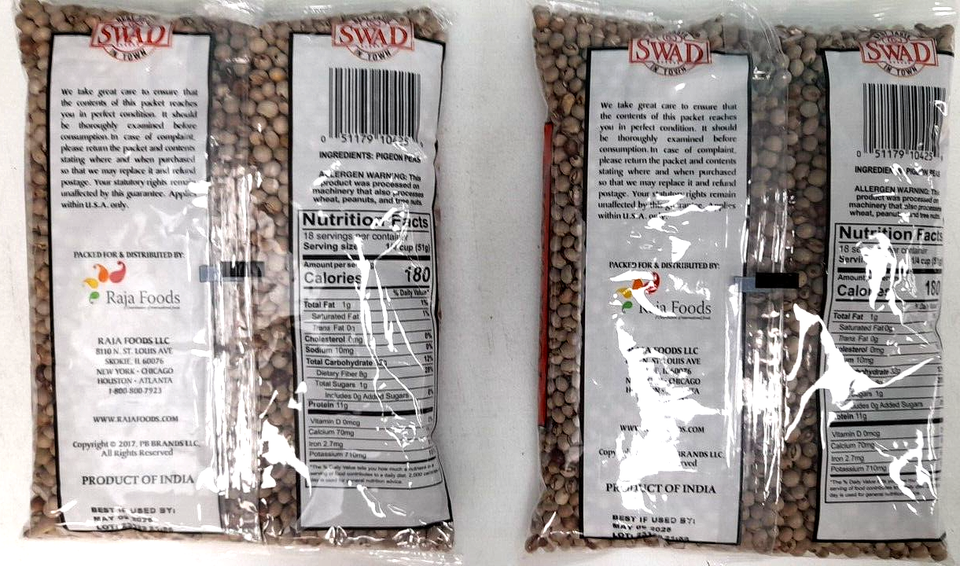 Swad Toor (Pigeon Peas) Whole 2lb-2pack Offer Sale-Free Shipping | eBay