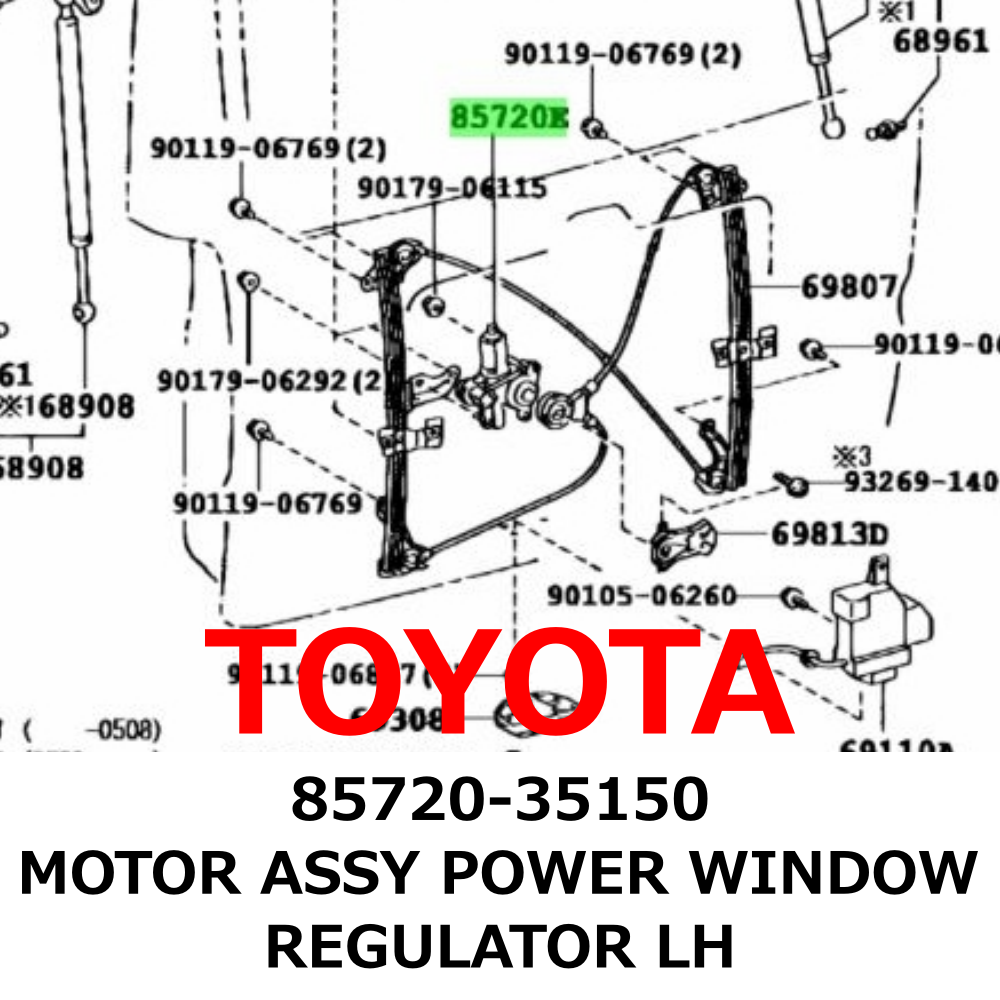 2003-2009 Toyota 4runner Tailgate Power Window Motor OEM for sale ...