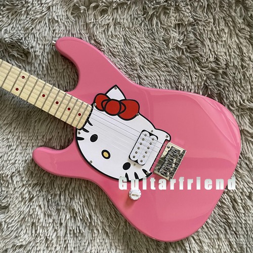 Pink Hello Kitty Cat Left Handed 6 Strings Electric Guitar Solid Body ...