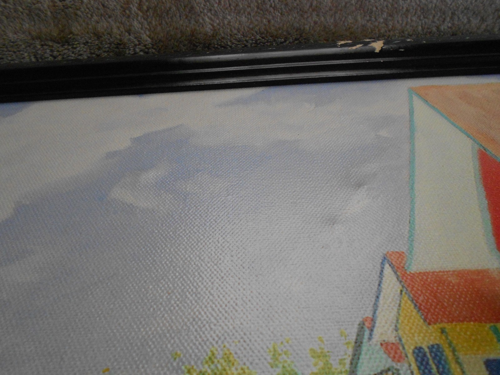 ***HAROLD RIGAUD*** '97 LITHO ON CANVAS "MARKET PLACE" 24"W X 20" SIP ...