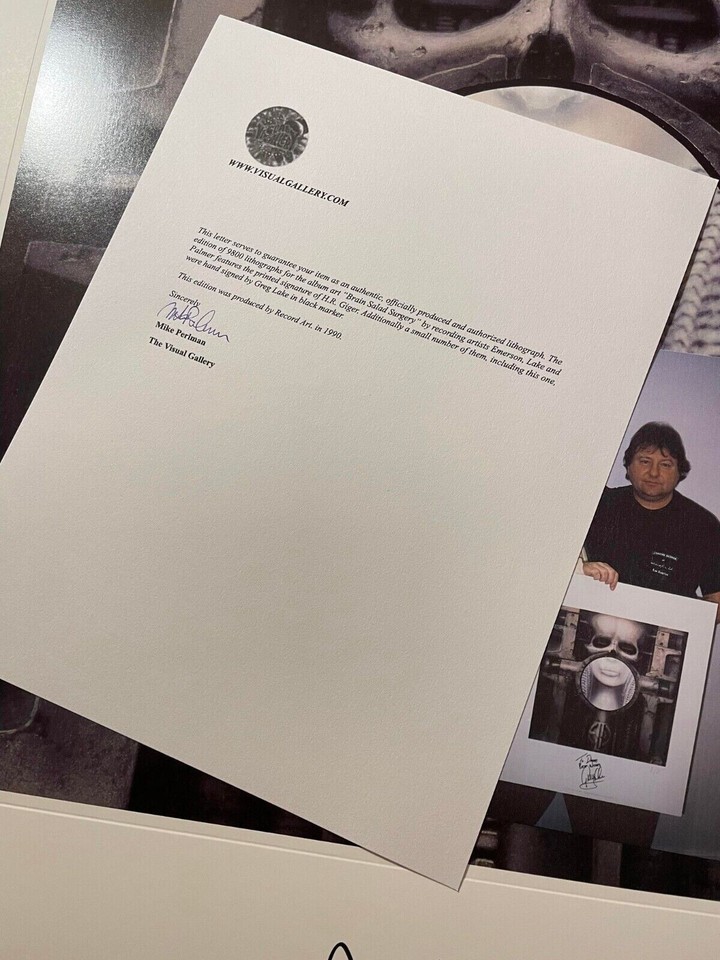 ELP HR Giger Art Print BRAIN SALAD SURGERY Signed Greg Lake | eBay