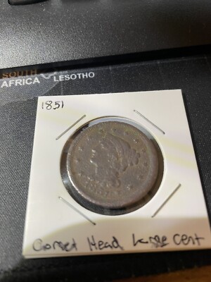 1851? (weak date) braided hair cornet large cent well circulated ...