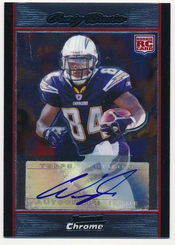 CRAIG DAVIS 2007 BOWMAN CHROME #82 ROOKIE AUTOGRAPH SAN DIEGO CHARGERS ...