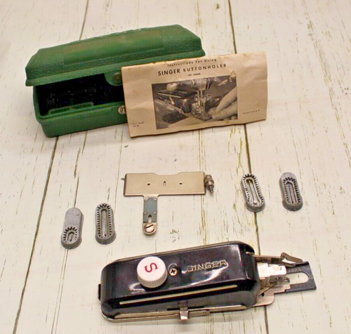 Vintage Singer Buttonholer 160506 w/ Extra Templates and Case | eBay