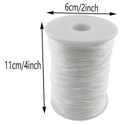 1PC 54 Yards 2mm Braided Shade Roller Blinds Cord White Pull String ...