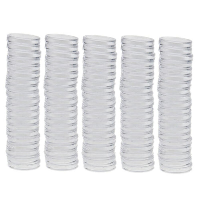 Clear Round Plastic Collectible Coin Capsules Container Storage Holders ...