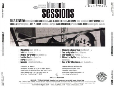 NIGEL KENNEDY BLUE NOTE SESSIONS NEW CD 94635705027| eBay