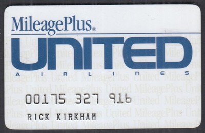 United Airlines Mileage Plus airline miles card expired unsigned | eBay