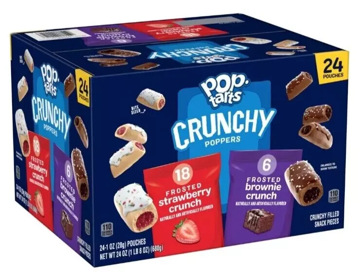 Kellogg's Pop-Tarts Crunchy Poppers (Box of 24) Strawberry & Brownie | eBay