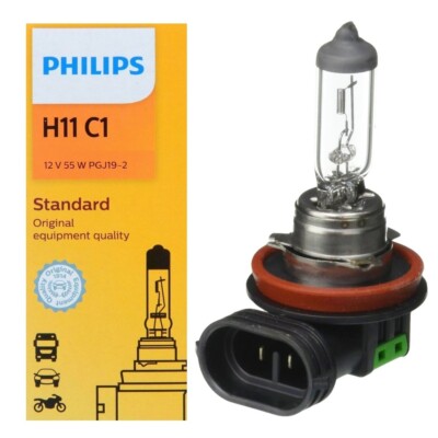 Philips Headlight Globe Standard Halogen H11 12v 55w PK1 Premium ...