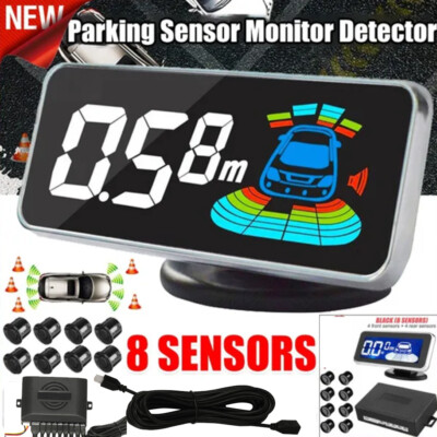 8 Sensors Parking Reverse Front and Rear Car Parking Sensors Display ...