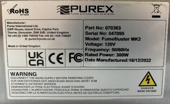 Purex FumeBuster Extraction Unit | eBay