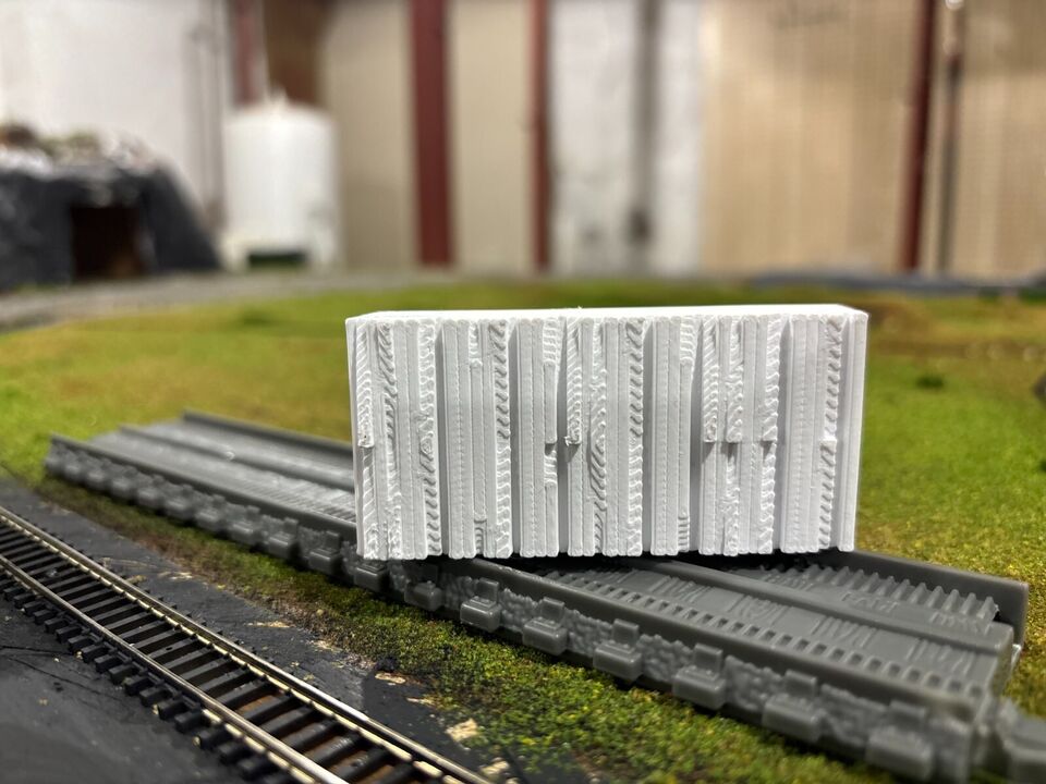 Custom 3d printed trackmaster Open end door wagon shell with slate load ...