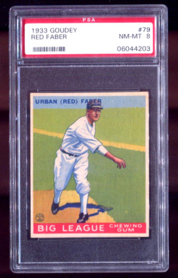 1933 Goudey #79 Red Faber PSA 8 | eBay