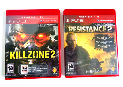 Lot 2 PS3 Games Resistance 2 Greatest Hits and Killzone 2 Greatest Hits ...