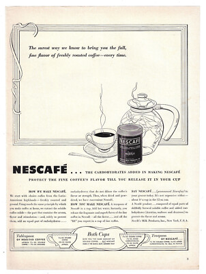 Nescafe Coffee Print Ad Coffee Advertising Vintage Advertisement ...