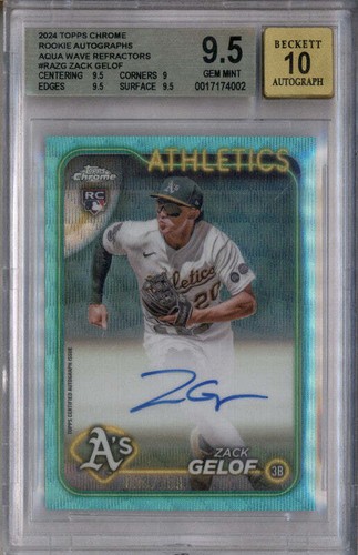 2024 Topps Chrome Rookie Autograph Aqua Wave Zack Gelof RC Auto /199 ...
