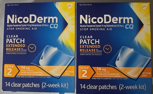 NicoDerm CQ Clear Patch Step 2 14mg- 28 Patches(4-week kit) SEE ...