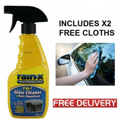 RAIN X Windscreen 2 in 1 Glass Cleaner & Rain Repellent Includes X2 ...