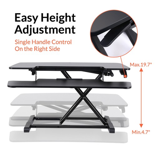 FLEXISPOT 35 inch Height Adjustable Standing Desk Converter Office Desk ...