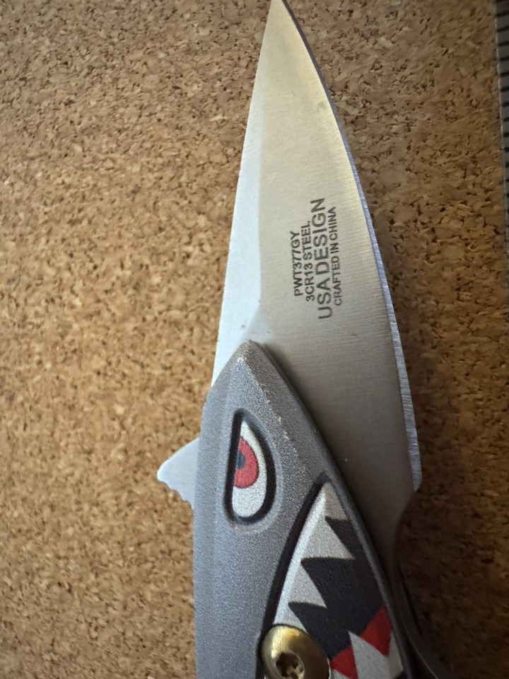 Wartech PWT377GY 2" Air Force Torpedo Spring Assisted Shark Flipper Pocket Knife | eBay