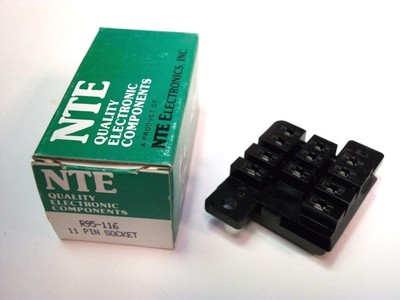 NTE Relay Socket R95-116 - 11-Pin Square Base Socket - Panel Mount ...