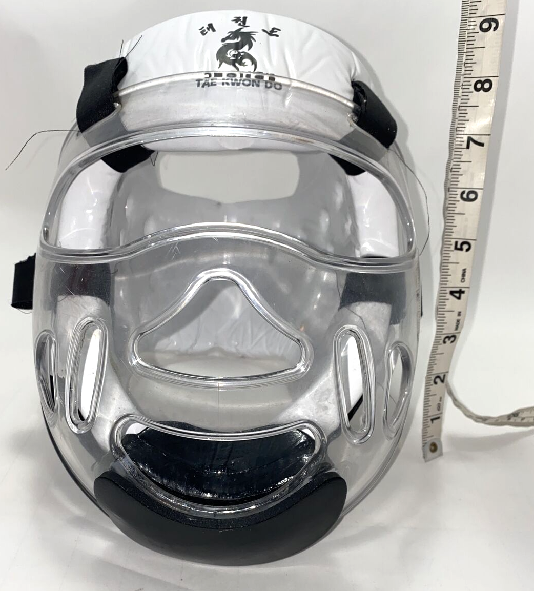 Martial Arts Head Protection w/ Removable Face Shield Size M White B*B ...